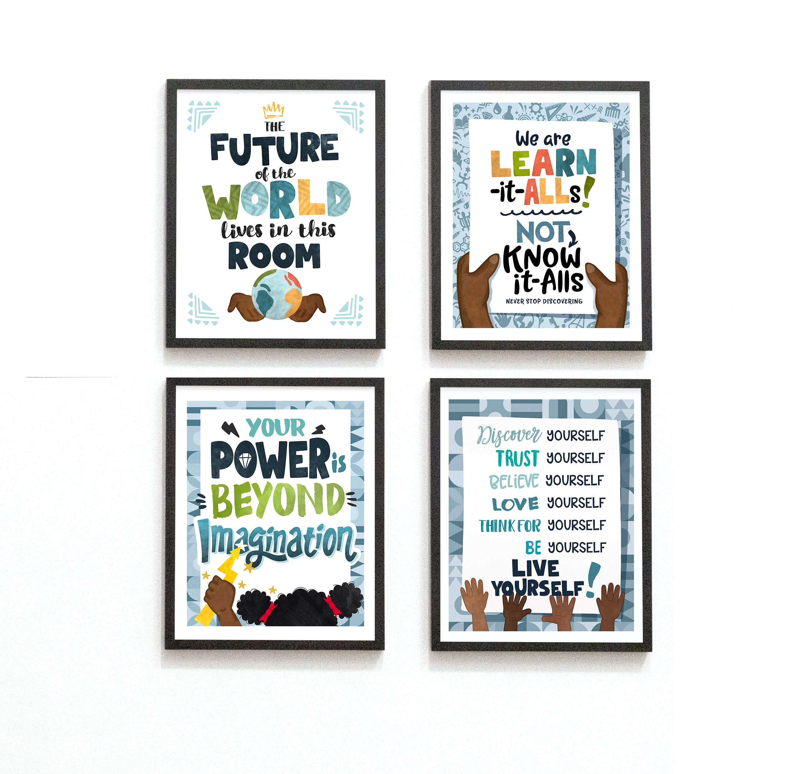 Bundle "Power Prints" inspirational quote wall art for kids and school ...